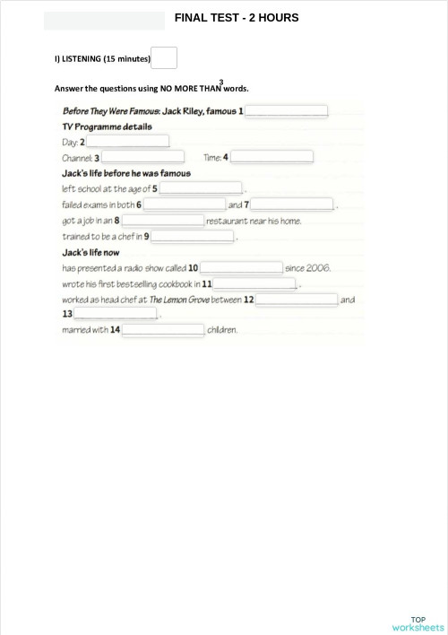 B16 Final - UPDATED WITH VOCAB. Interactive worksheet | TopWorksheets