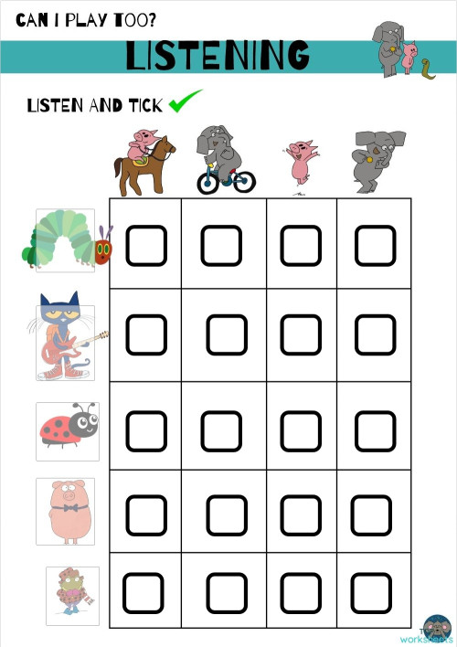 Can I play too listening. Interactive worksheet | TopWorksheets