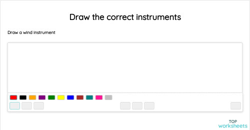 Draw the correct instrument. Ficha interactiva | TopWorksheets