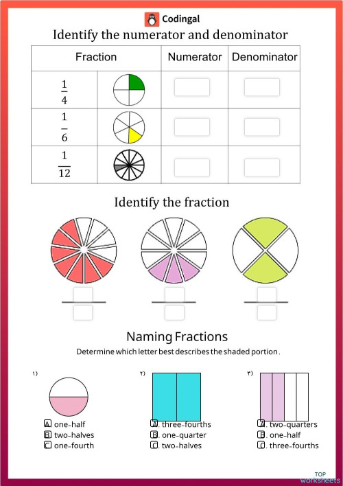 M_G02M08L23_WE01_Identifying Fractions_03. Interactive worksheet | TopWorksheets