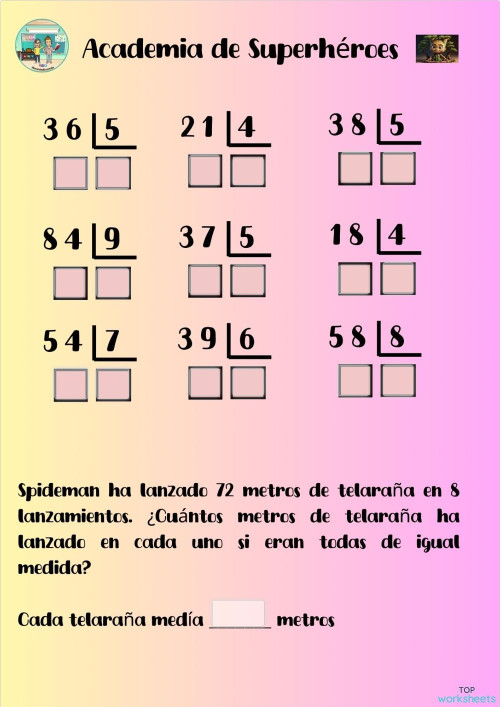 Divisiones inexactas. Ficha interactiva | TopWorksheets