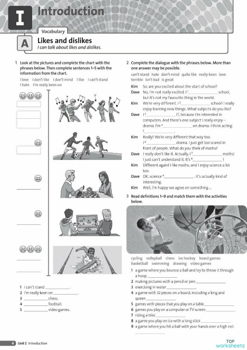 Homework - Introduction Unit (A and B). Interactive worksheet ...