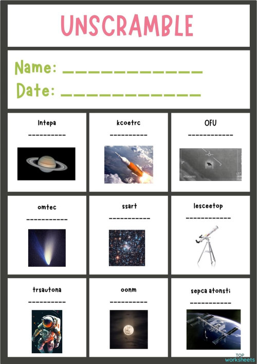UNSCRAMBLE. Interactive worksheet | TopWorksheets