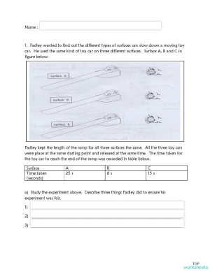 Frictional Force. Interactive worksheet | TopWorksheets