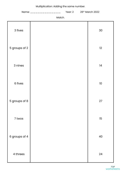Multiply by Adding the Same Number. Interactive worksheet | TopWorksheets