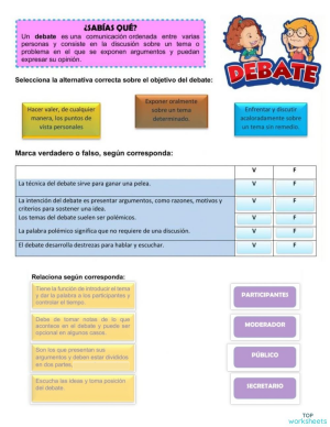 EL DEBATE.. Ficha interactiva | TopWorksheets