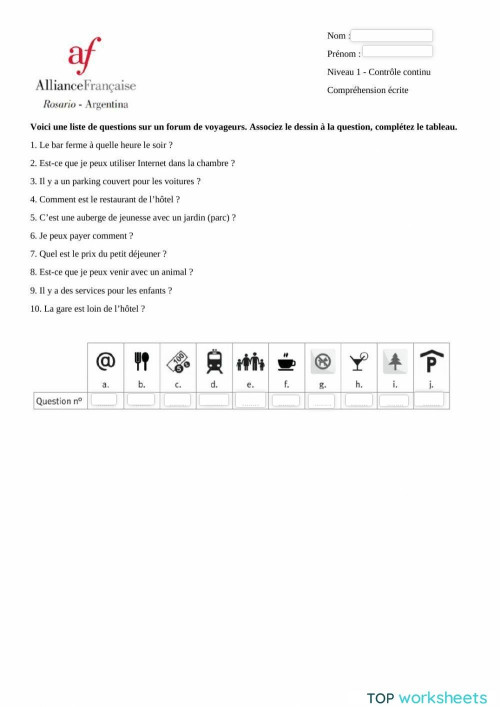 4 - ce n°1. Fiche interactive | TopWorksheets