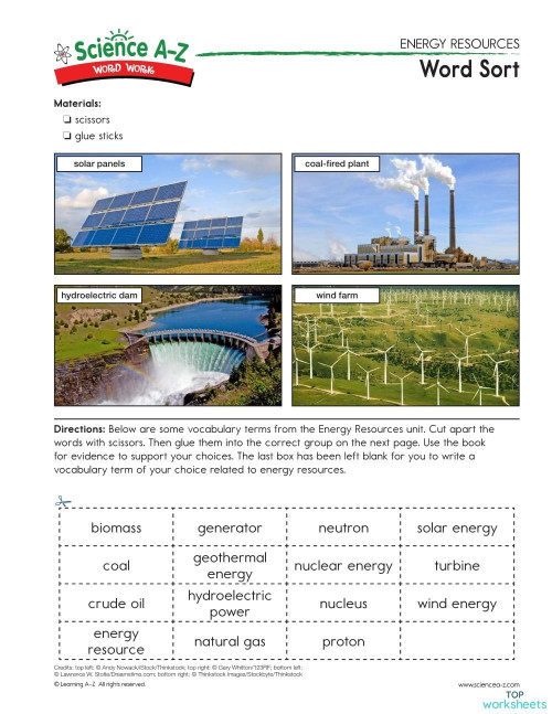 Grade 5. Energy Resources. Interactive worksheet | TopWorksheets