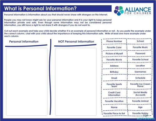 Personal Information-Intro. Interactive worksheet | TopWorksheets