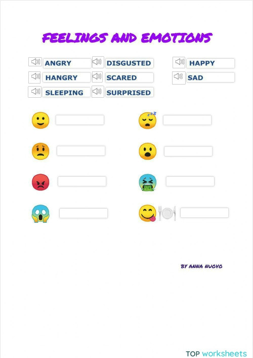 Feelings and emotions. Interactive worksheet | TopWorksheets