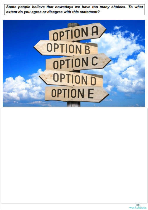 ESSAY 41 - CHOICES. Interactive worksheet | TopWorksheets