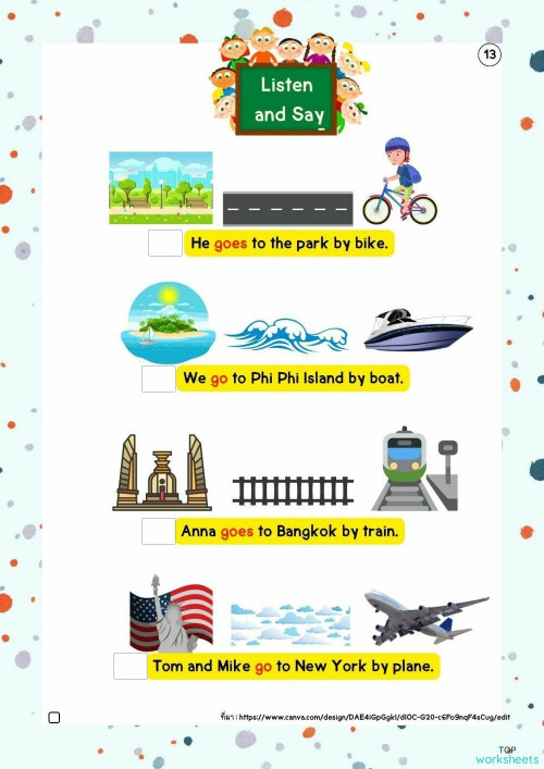 listen and say 1. Interactive worksheet | TopWorksheets