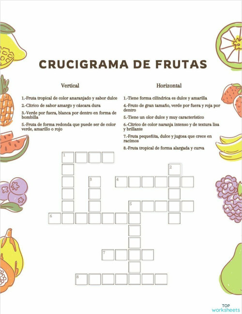 FRUTAS Y VERDURAS. Ficha interactiva | TopWorksheets