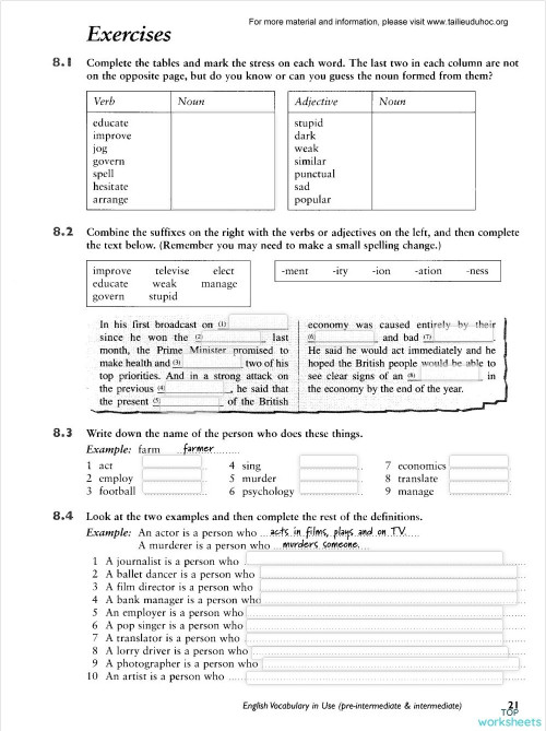 VC Phú Noun suffix. Interactive worksheet | TopWorksheets