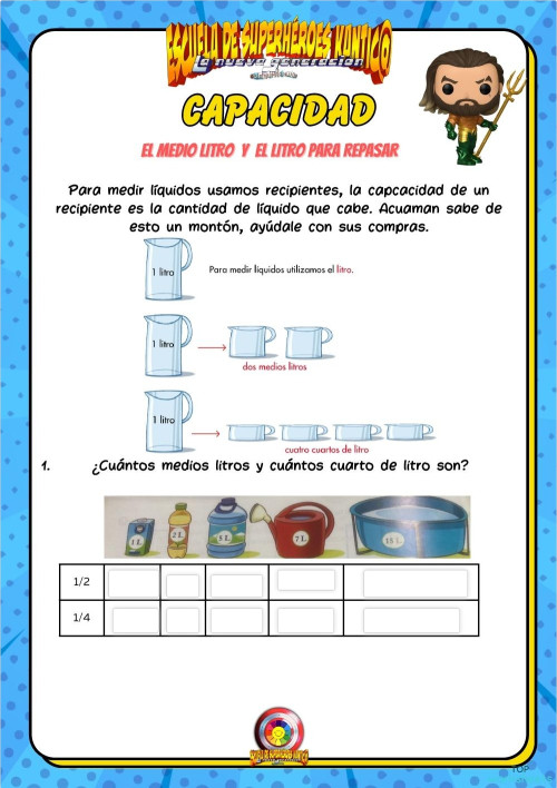 Unidades de Capacidad. Ficha interactiva | TopWorksheets