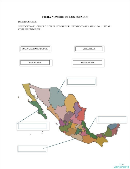 Los continentes y países. Ficha interactiva | TopWorksheets