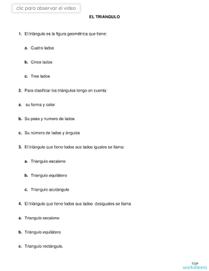EL TRIANGULO. Ficha interactiva | TopWorksheets