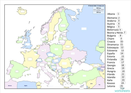 Examen Europa 1. Ficha interactiva | TopWorksheets