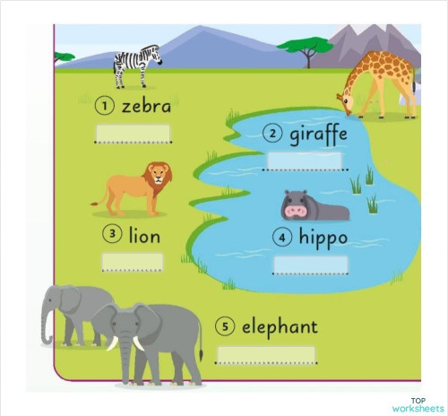 5 words a day wild animals. Interactive worksheet | TopWorksheets