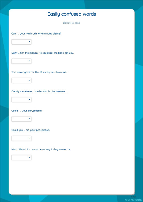 Easily confused words. Interactive worksheet | TopWorksheets