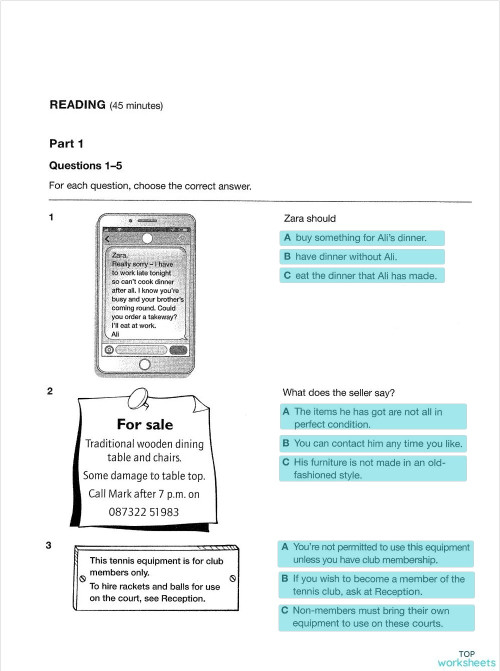 2024-01-1a/PREL1-Ex3/READ. Interactive worksheet | TopWorksheets