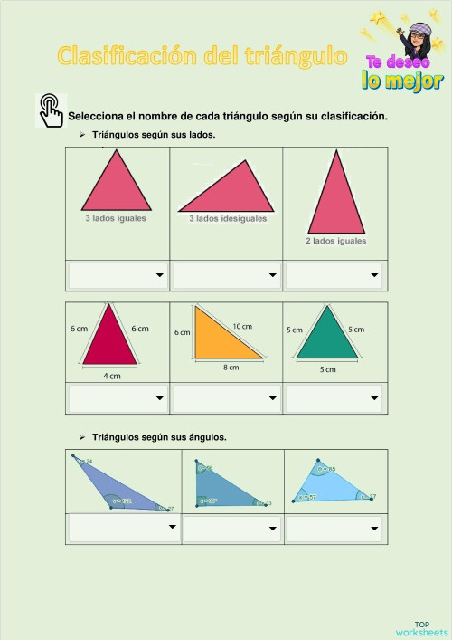 CLASIFICACIÓN DEL TRIÁNGULO. Ficha interactiva | TopWorksheets