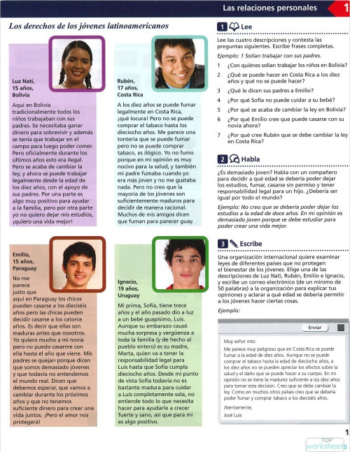 Relaciones personales 165. Ficha interactiva | TopWorksheets