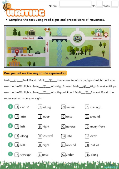 Prepositions of movement. Interactive worksheet | TopWorksheets