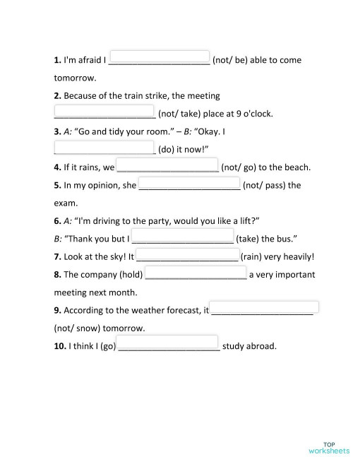 FUTURE TENSE. Interactive worksheet | TopWorksheets
