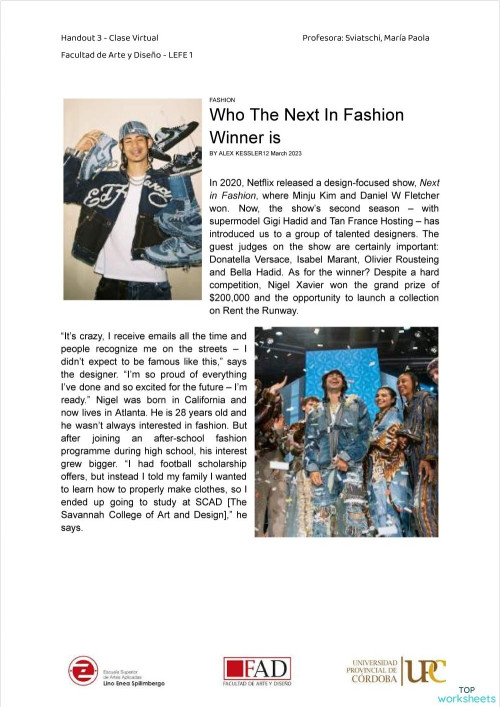 Handout 3 Semana Virtual. Interactive worksheet | TopWorksheets