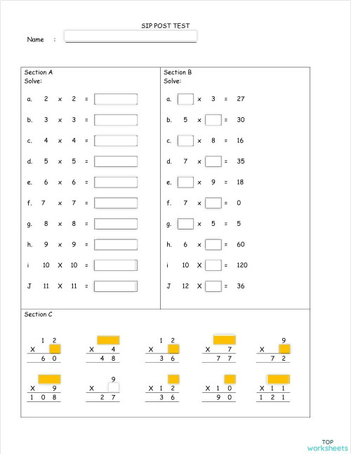 POST TEST SIP 2023. Interactive worksheet | TopWorksheets