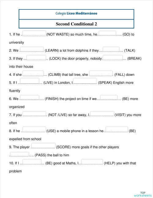 Second conditional 2. Interactive worksheet | TopWorksheets
