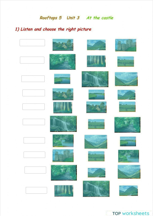 Rooftops 5 Unit 3 at the castle (countryside). Interactive worksheet ...