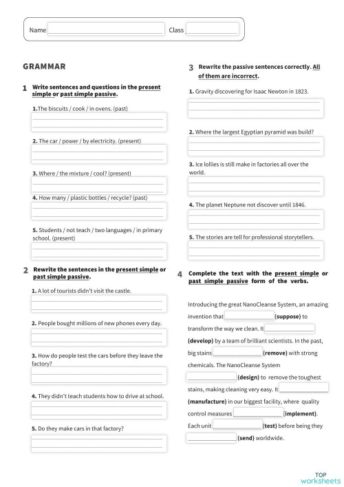 Grammar: interactive worksheets and online exercises | TopWorksheets
