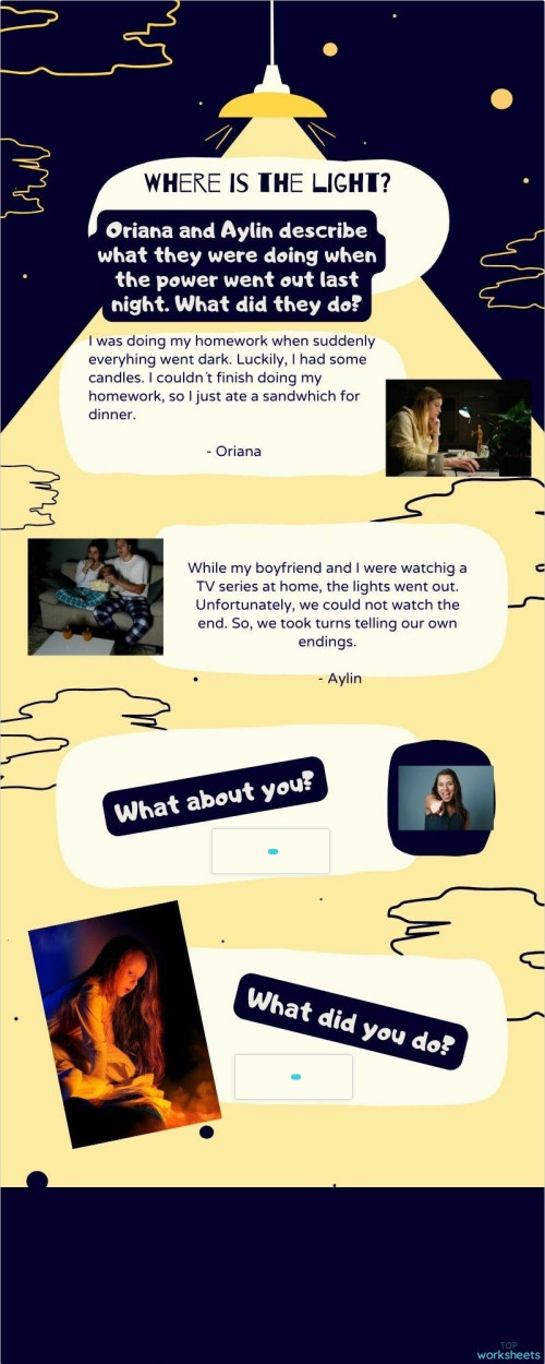 Where is the light?. Interactive worksheet | TopWorksheets