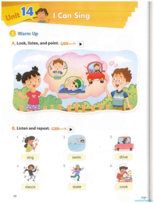 Listen Up 1_unit 14: I Can Sing. Interactive worksheet | TopWorksheets
