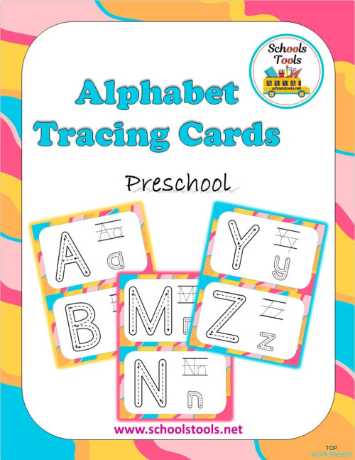 Alphabet Tracing Cards Aa-Hh. Interactive worksheet | TopWorksheets