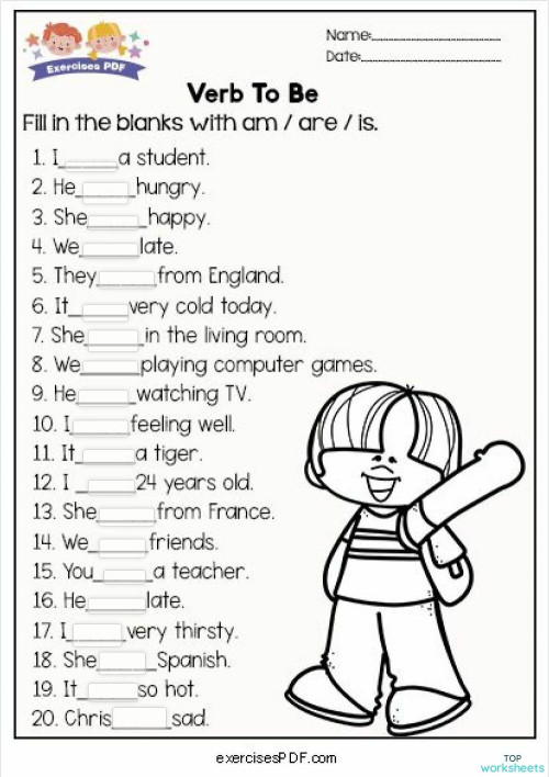 VERB TO BE PRACTICE. Ficha interactiva | TopWorksheets
