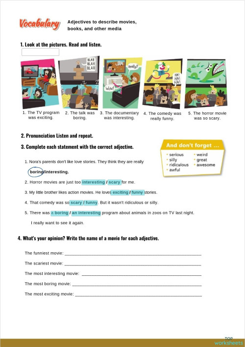 III trimestre 6.3 Vocabulary adjectives (3rd). Interactive worksheet ...