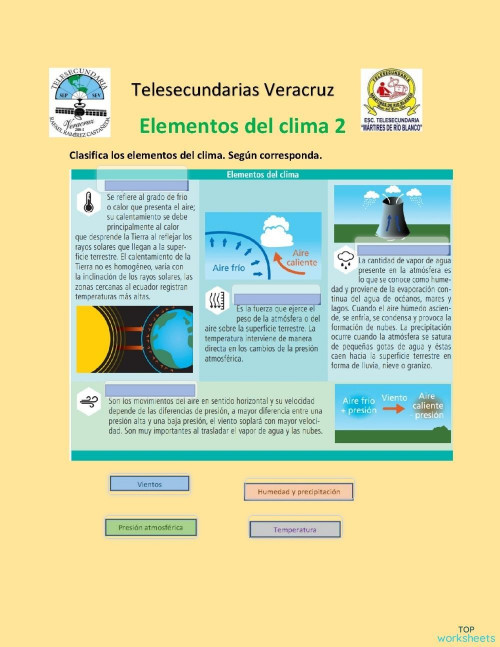 Elementos del clima 2. Ficha interactiva | TopWorksheets