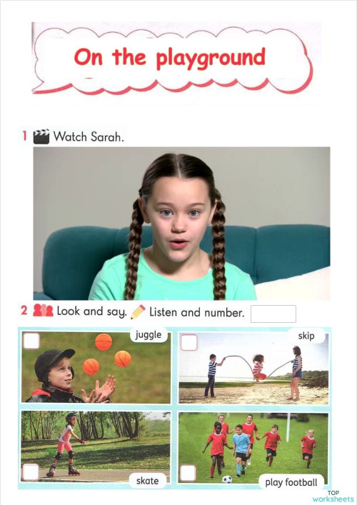 On the playground. Interactive worksheet | TopWorksheets