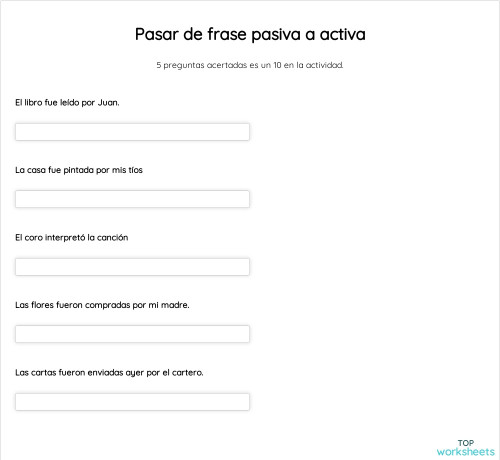 Frases y Oraciones. Ficha interactiva | TopWorksheets