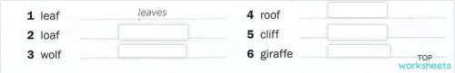 Plurals (Nouns) A1. Interactive worksheet | TopWorksheets