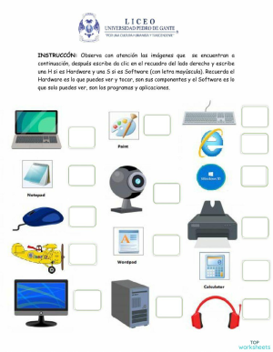 Hardware y software. Ficha interactiva | TopWorksheets