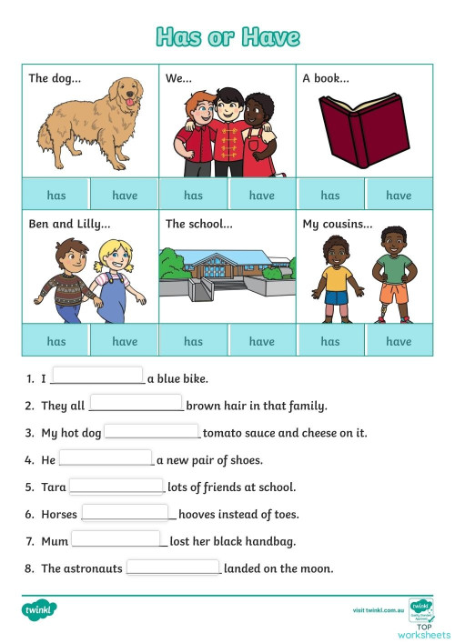 have or has. Interactive worksheet | TopWorksheets