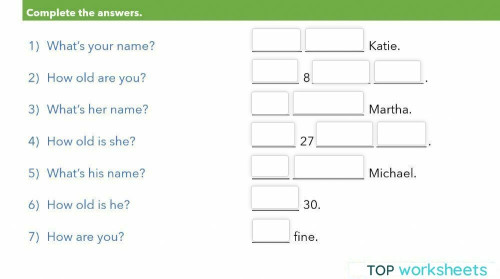 L8 - A25 - Review, What's your name, Possessive adjectives. Interactive worksheet | TopWorksheets