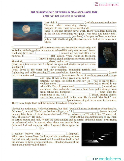 A mystery story. Interactive worksheet | TopWorksheets