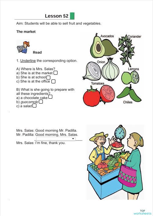 lesson 52 english 3. Ficha interactiva | TopWorksheets