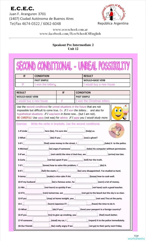 HW second conditional 23 April. Interactive worksheet | TopWorksheets