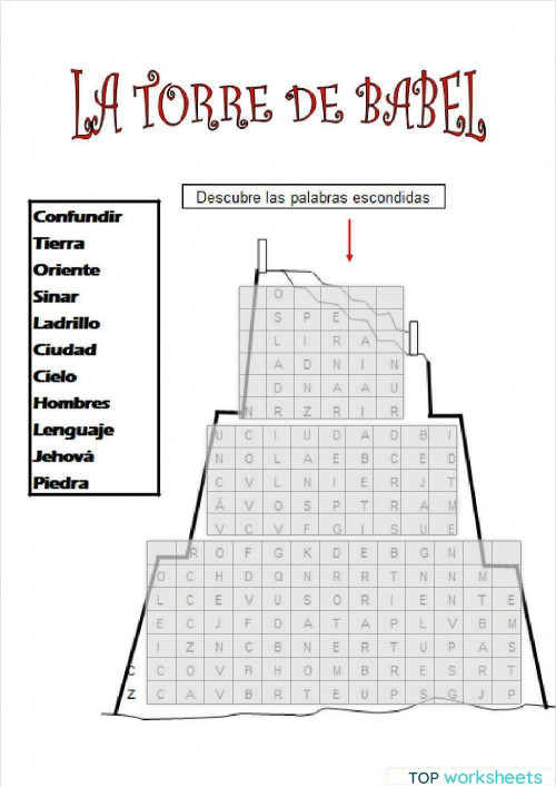 La torre de babel. Ficha interactiva | TopWorksheets